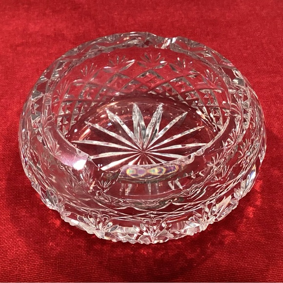 Accents | Vintage Solid Heavy Glass Ashtray Beautiful Cut Glass Design ...